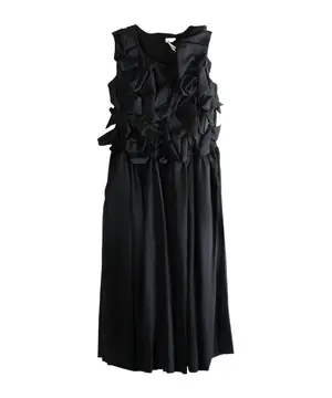 Comme Des Garçons Wool Midi Dress - Black