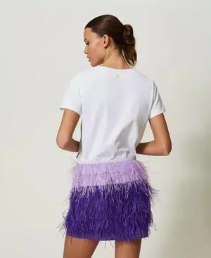TWINSET Myfo Feather Mini Skirt