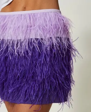 TWINSET Myfo Feather Mini Skirt