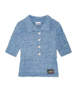 GANNI Handknit Polo Jumper