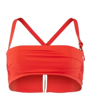 Jacquemus Cross-back Draped Bikini Top - Red