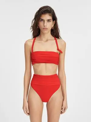 Jacquemus Cross-back Draped Bikini Top