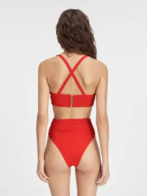 Jacquemus Cross-back Draped Bikini Top