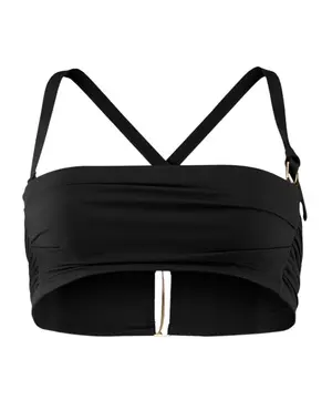 Jacquemus Cross-back Draped Bikini Top - Black