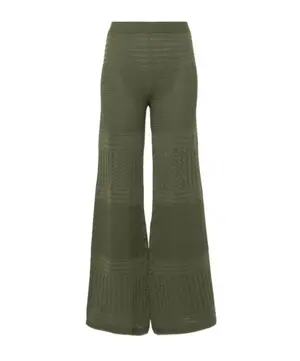 TWINSET Pointelle-knit Wide Trousers