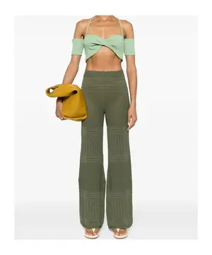 TWINSET Pointelle-knit Wide Trousers