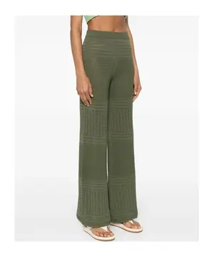 TWINSET Pointelle-knit Wide Trousers