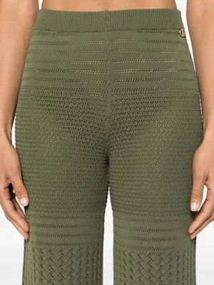TWINSET Pointelle-knit Wide Trousers