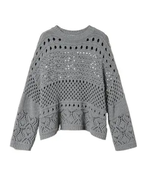 TWINSET Sequin Embellished Open-knit Jumper