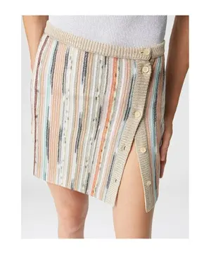 Missoni Striped Side Buttoned Mini Skirt