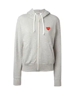 Play Comme Des Garcon Logo Patch Zip-up Hoodie