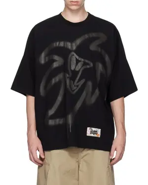Palm Angels Graffiti Print Crewneck T-shirt
