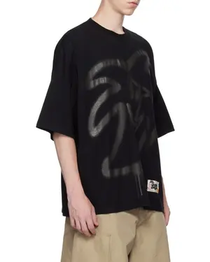 Palm Angels Graffiti Print Crewneck T-shirt