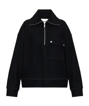 JIL SANDER Half-zip Sweatshirt - Black