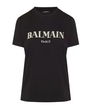 Balmain Logo Embellished Crewneck T-shirt