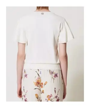 TWINSET Scalloped-hem Knitted T-shirt
