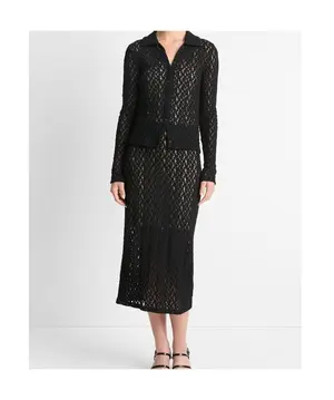 Vince Floral Smocked Long-sleeved Button-up Top