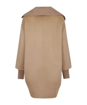P.a.r.o.s.h Oversized Knit-trim Coat - Light Brown
