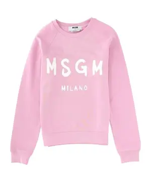 MSGM Logo Print Crewneck Sweatshirt - Pink