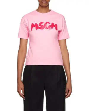 MSGM Logo-print Cotton T-shirt