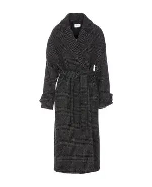 P.a.r.o.s.h Plaid-check Long Sleeved Belted Trench Coat