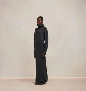 AMI Paris Long-sleeved Ribbed-knit Dress