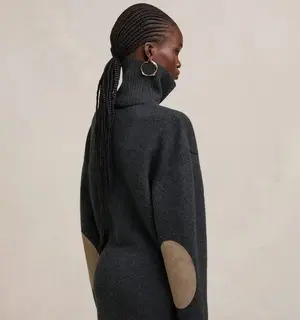 AMI Paris Long-sleeved Ribbed-knit Dress