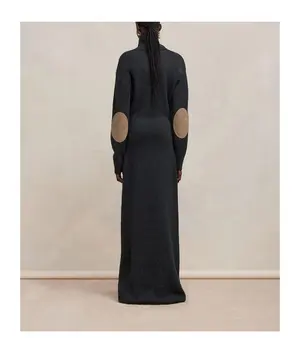 AMI Paris Long-sleeved Ribbed-knit Dress