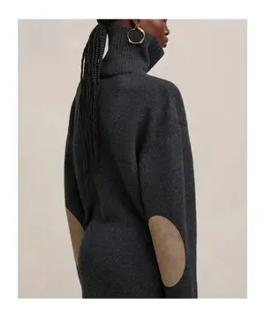AMI Paris Long-sleeved Ribbed-knit Dress