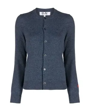 Play Comme Des Garcon Melange-effect Wool Cardigan