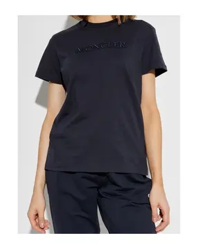Moncler Logo Embroidered Crewneck T-shirt