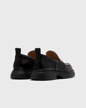 GANNI Logo Plaque Round-toe Loafers
