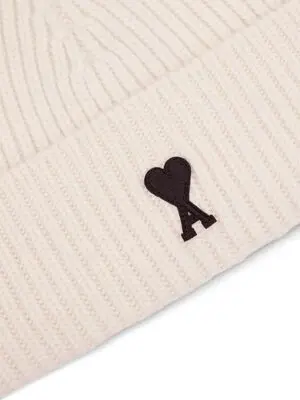 AMI Paris De Coeur Logo Embroidered Beanie