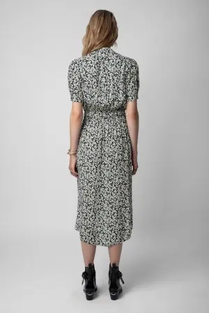 Zadig&Voltaire Rima Floral-print Midi Dress - Gray