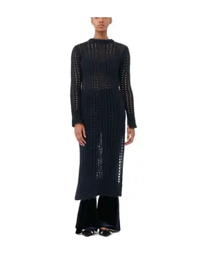 GANNI Cut-out Open Knitted Midi Dress