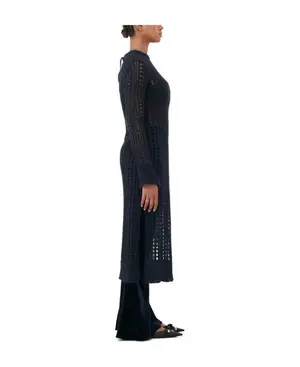 GANNI Cut-out Open Knitted Midi Dress