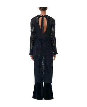 GANNI Cut-out Open Knitted Midi Dress