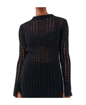 GANNI Cut-out Open Knitted Midi Dress