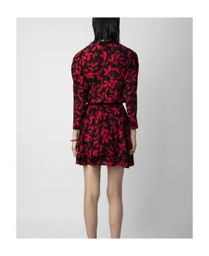 Zadig&Voltaire Rogers Leaf-printed Ruffled Mini Dress