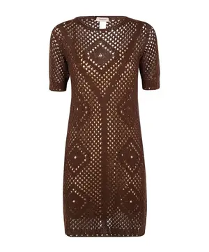 TWINSET Lattice-knit Short-sleeve Dress