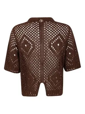 TWINSET Open-knit Short-sleeve Top