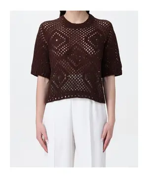 TWINSET Open-knit Short-sleeve Top
