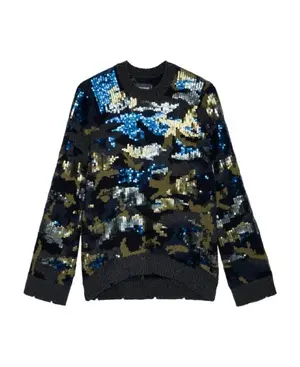 Zadig&Voltaire Sequin-embellished Merino-wool Jumper