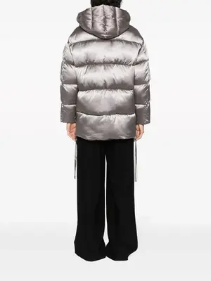 P.a.r.o.s.h Satin-finish Hooded Padded Coat
