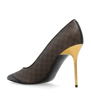 Balmain Monogrammed Pointed-toe Pumps