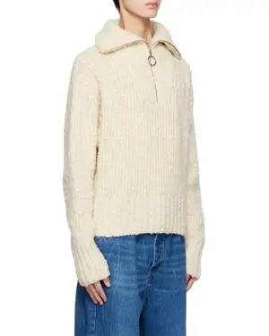 AMI Paris Half-zipped Knitted Jumper