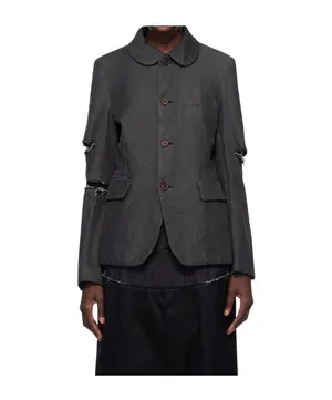 Comme Des Garçons Peter-pan Collar Ripped Overshirt