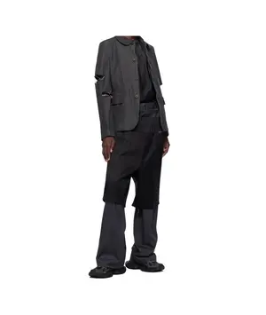 Comme Des Garçons Peter-pan Collar Ripped Overshirt