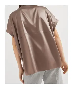 Brunello Cucinelli Short-sleeved Buttoned Blouse