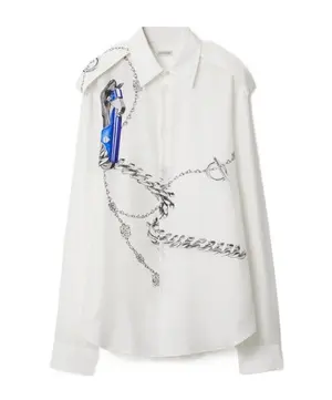 Burberry Knight Hardware-printed Buttoned Shirt